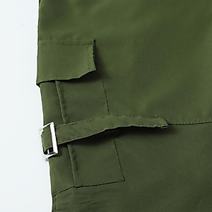 Ollysqiar Khaki Pants for Women Parachute Pants with 4 Shapewear Leggings for Women Yoga Pants for Women with fold Over Waistband Jean Capris for Women Casual Summer Black Footless Tights