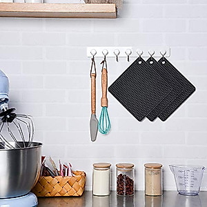 Silicone Trivet Mats Hot Mat - Hot Pads Durable Non Slip Coasters Heat Resistant Mats (Black)