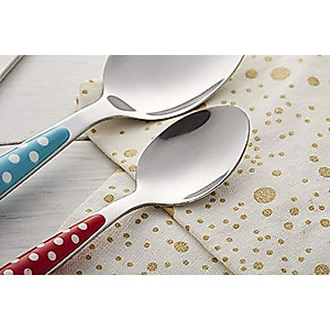 ANNOVA 24PCS Flatware Set - Stainless Steel Silverware/Cutlery with Color Handles - 6 x Dinner Forks, 6 x Dinner Knives, 6 x Dinner Spoons, 6 x Dessert Spoons - Service for 6 (Mix Color)