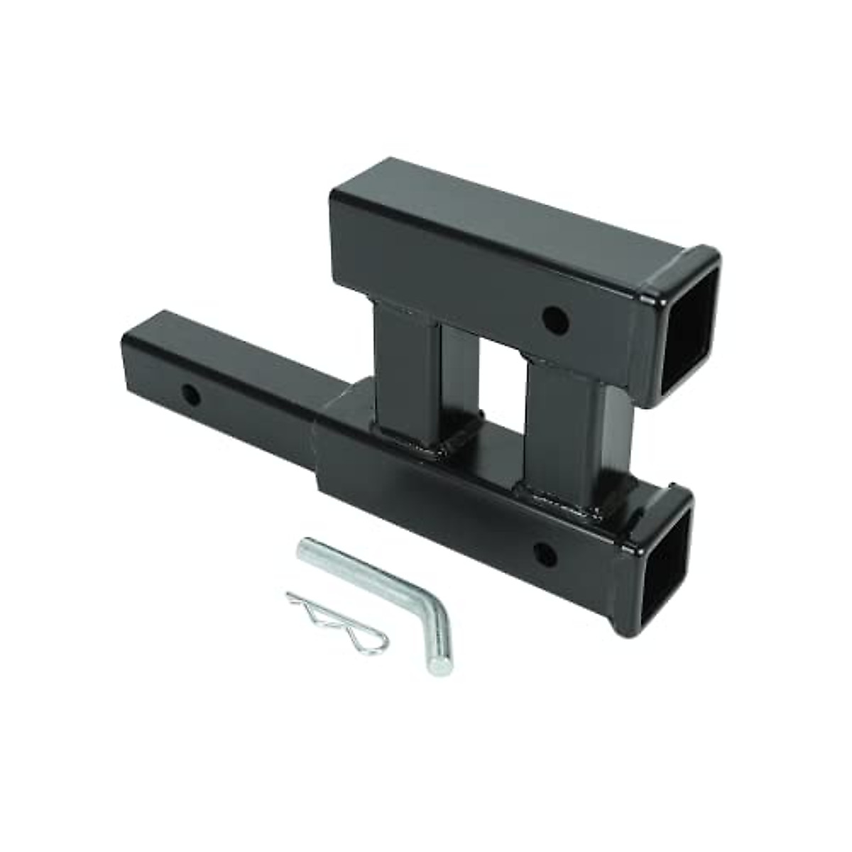 Dual 2" Trailer Receiver Hitch Rise-Drop Adapter Extender Extension Tow with Pin and Clip (GTW 4,000 lbs)