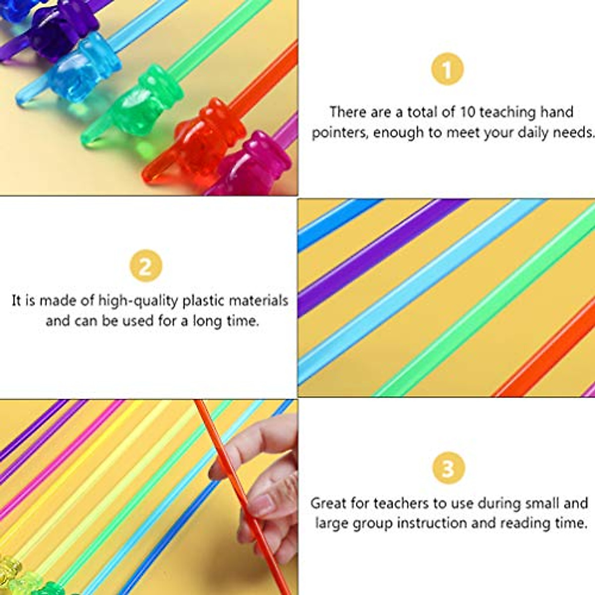 20pcs Mini Hand Pointers Resin Presentation Pointers Handheld Teachers Pointers Teaching Pointers Sticks Classroom Finger Pointer for Elementary School & Kindergarten Teacher
