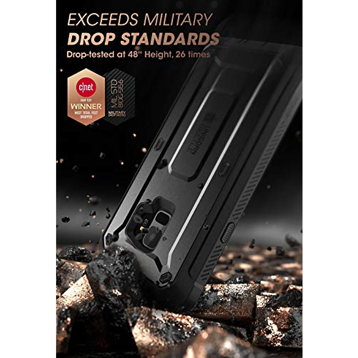 SUPCASE Unicorn Beetle Pro Rugged Case for Galaxy S9 with Screen Protector - Black