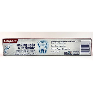 Colgate Baking Soda and Peroxide Whitening Toothpaste, Brisk Mint, 6 oz (Pack of 3)