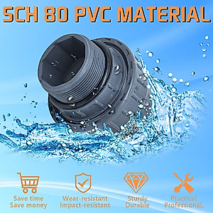 Boltigen 1-1/2 PVC Pool Pump Fitting Coupling, 1.5" NPT Male x 1.5" Slip Union Socket Joint Adapter Connector Replacement for Pool Spa Pump