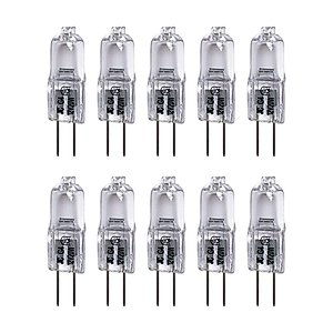 Vstar G4 12V 20W Halogen Bulb JC Type Bi-Pin Light,Clear, G4 Bi-pin Base, Halogen Light Bulb (20W 10Pack)