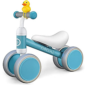 Baby Balance Bike Toys for 1 Year Old Gifts Boys Girls 10-24 Months Kids Toy Toddler Best First Birthday Gift Children Walker No Pedal Infant 4 Wheels Bicycle … (Light Blue)