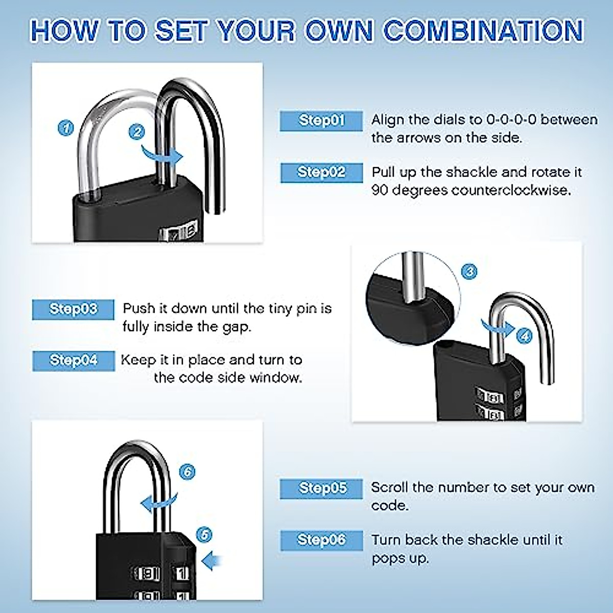10 Pack Combination Lock Resettable 4 Digit Combination Padlock Waterproof Locker Locks Small Combo Locks Outdoor for School Gym Locker Fence Toolbox Gate Case Hasp Cabinet Storage(Multicolored)