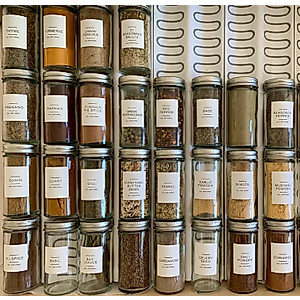 Tebery 12 Pack Round Spice Bottles 3oz Glass Spice Jars with Silver Metal Lids, Shaker Tops, Wide Funnel and Labels