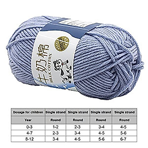 2 Set 1 Roll 5-Strand Wool Yarn Soft Warm DIY Beginner Needlework Hand Knitting Crochet Yarn Ball for Sewing Shop Crochet Yarn