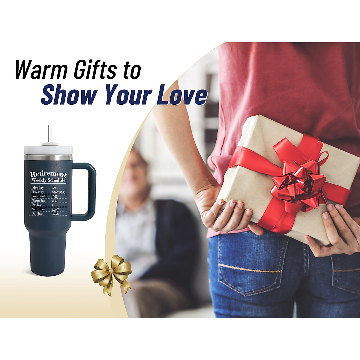 DLOCCOLD Retirement Gifts For Men Women 2025, Retirement Weekly Schedule, Funny Retirement Gifts for Men, Retired People, Coworkers, Friends, 40oz Tumbler, Black