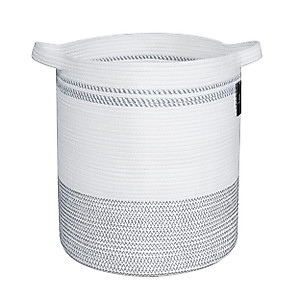 VERSAINSECT ton Rope Basket - Decorative White Storage Bins for Room Organization