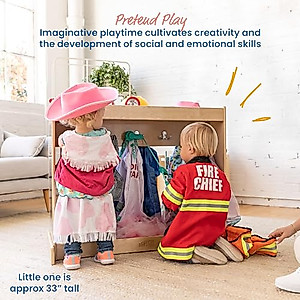 ECR4Kids Streamline Toddler Dress-Up Island, Costume Organizer, Natural