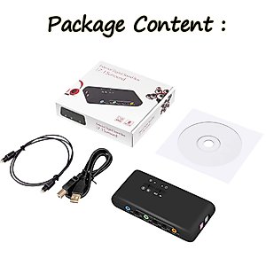 LEAGY USB 7.1 External Sound Card (8-Channel) - 7.1 Channel USB Soundbox - Dynamic 3D Surround Sound - UP to 8 Speakers - Simultaneous Recording and Playback - Analog and Digital Audio Equipment