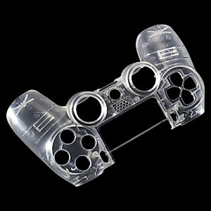 eXtremeRate Transparent Clear Custom Faceplate Cover, Replacement Front Housing Shell Case Compatible with ps4 Slim Pro Controller JDM-040/050/055 - Controller NOT Included