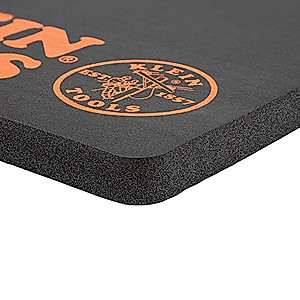 Klein Tools 60135 Kneeling Pads, Adult Mens Soft Thick Closed Cell Soft Foam Professional Tradesman Pro Pads with Handle, Black