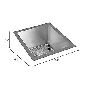 Elkay Crosstown 16 Gauge Stainless Steel 16" x 18-1/2" x 10", Single Bowl Undermount Sink Kit , Polished Satin - EFU131610TC