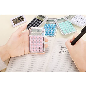 Mini Cute Calculator Kawaii Calculator Transparent Calculator Portable Pocket Calculator for Students and Kids (Green)