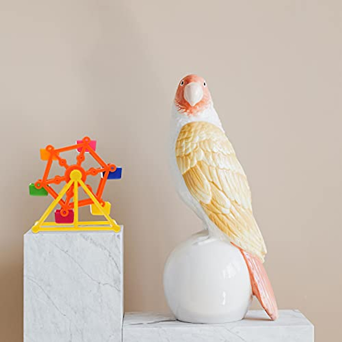 POPETPOP Ferris Wheel Bird Toy, Bird Food Leakage Toy, Parrot Foraging Toy, Pet Bird Plaything a Fun Activity for Smaller Birds