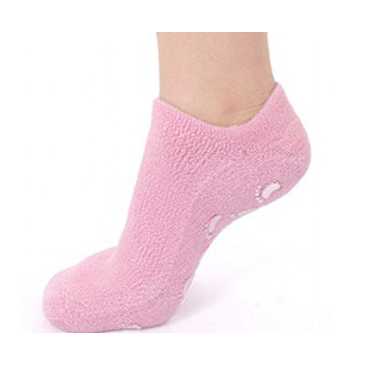 NENB Moisturizing Socks with Spa Quality Gel for Dry Cracked Heels and Toes Get Itchy Feet Relief With an Overnight Treatment of Soothing Lavender and Essential Oils (Pink Color with Floor Grips)