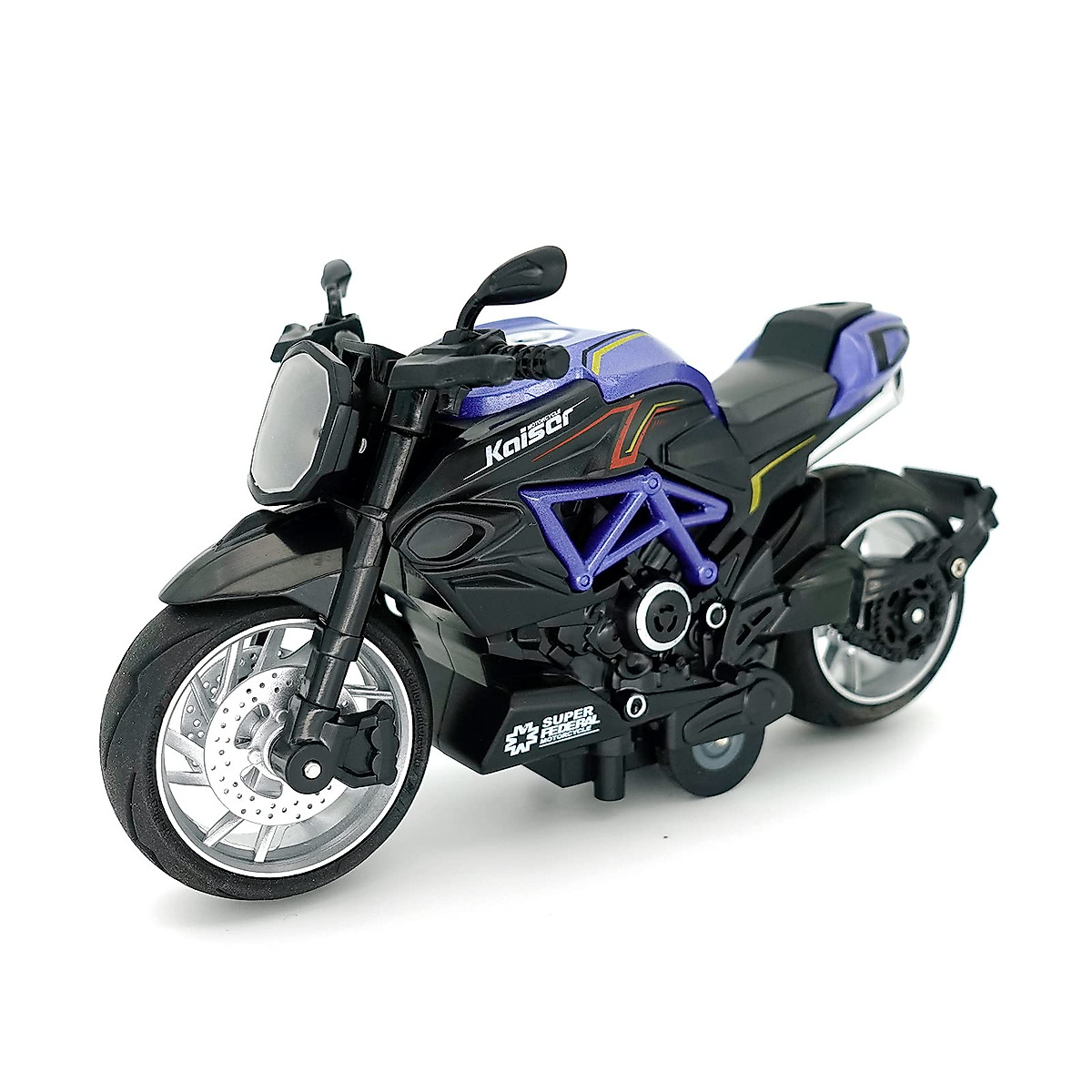 YA LE MING Motorcycle Toy,Kids Toy Motorcycle with Sound and Lights, Motorcycle Toys for Kids 3-9,Motorcycle Replica 1:12 Scale (Purple)