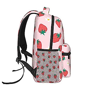 Strawberry Backpack For Women Men Laptop Bag Travel Hiking Camping Daypack