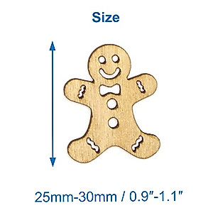 Baker Ross FE983 Christmas Mini Wooden Shapes - Pack of 72, Embellishments for Crafting, Craft Supplies for Children, Ideal for Kids Arts and Craft Projects