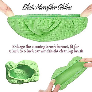 Silence Shopping Car Care Replaced Microfiber Clothes Windshield Cleaning Brush Durable Buffing Pad Cover Washable Polishing Bonnet Green Pack of 5