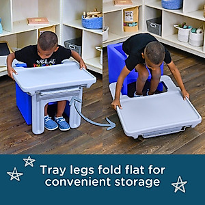 Children's Factory Edutray Kids Desk | Converts Cube Chair to Childrens Desk | Space-Saving Toddlers Desk Chair Converter | Homeschool & Classroom Study Desk for Kids | Gray
