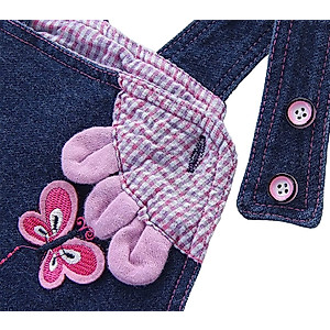 KIDSCOOL SPACE Baby Girl Jean Overalls,Toddler Denim Cute 3D Bunny Outfit,Blue,18-24 Months