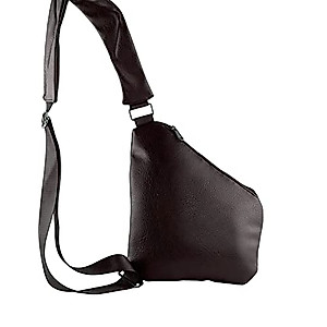 VUUEAN Personal flex bag,Sling Bag Anti-Thief Crossbody Shoulder Bag Multipurpose Crossbody Backpack for Outdoor (brown leather)