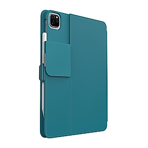 Speck Case for iPad Pro 4th Generation 11 Inch - Drop & Camera Protection, Slim Multi Range Stand, Apple Pencil Holder - Deep Sea Teal/Cloudy Grey/White