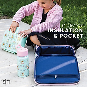 Simple Modern Bluey Kids Lunch Box for Toddler | Reusable Insulated Bag for Girls | Meal Containers for School with Exterior and Interior Pockets | Hadley Collection | Bluey Sky