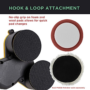 6 Pad Kit of 4" DA Polishing Pads with 5 Waffle Foam & 1 Wool Grip Pads - High Performance TCP Global Brand - Buff, Polish & Detail Car Auto Paint - Boat Gelcoat, Fiberglass Polisher Pads