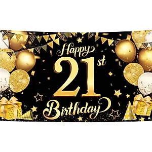KatchOn, Giant Gold Number 21 Balloon - Pack of 3 | Gold 21 Birthday Balloon, 21st Birthday Backdrop | Happy 21st Birthday Banner Black and Gold for Happy 21st Birthday Decorations for Him