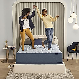 Serta Perfect Sleeper 12 Inch Twin XL Gel Memory Hybrid Mattress, Ultra Plush, USA Built, 100-Night Trial, CertiPUR-US Certified - Renewed Relief, White and Dark Blue