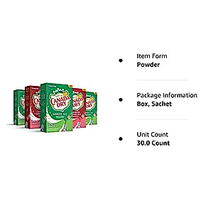 Canada Dry Powder Drink Mix – ginger flavor, Sugar Free & Delicious (Variety, 30 Sticks)