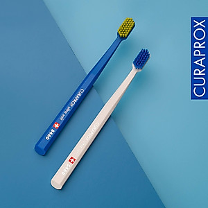 Curaprox CS 5460 Extra-Soft Toothbrushes for Adults, Sensitive-Gum-Safe Ultra-Fine Filaments and Compact, Slightly Angled Toothbrush Head for Improved Tooth and Gum Health, Pack of 2