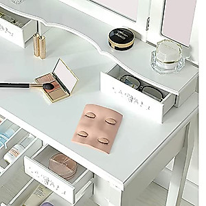 Embagol Lash Mannequin Head With 2 Pairs Replacement Eyelids For Eyelash Extension Removable Realistic Eyelids Makeup Lash Extension Training Practice Beginner Friendly Soft Silicone Lash Accessories