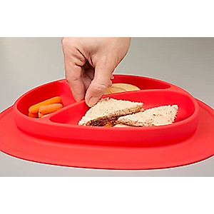 Nuby Silicone Sure Grip Miracle Mat, Fits Most High Chairs, 6 M+, Red