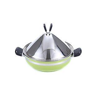 Stainless Steel Stockpot with Lid Tagines Pot Dual Handle Cookware Kitchen Cooking Pot Nonstick Soup Po Heighten 28cm Cone-Shaped Lid Nonstick Tajine Pot Steamer Casserole,Blue