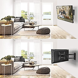 MOUNTUP UL Listed TV Monitor Wall Mount Swivel and Tilt for Most 14-42 Inch LED LCD Flat Curved TVs, Full Motion TV Wall Mount TV Bracket with Articulating Arm, Max VESA 200x200mm up to 33lbs, MU0029