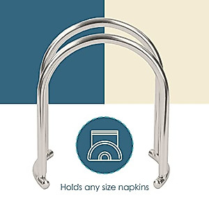 Metal Napkin Holder For Table, By Home Basics (Satin Nickel Finish) | Napkin Holders For Kitchen | Contemporary and Modern Napkin Holders
