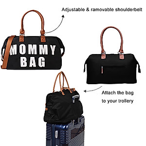 Upgrade Large Capacity Mommy Bag for Hospital, Labor and Delivery, Baby Hospital Diaper Bag, Maternity Tote Hospital Bag with Travel Organizers, Changing Pad, Waterproof, Multi-Functional, Black