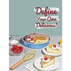 LeGourmet Nonstick Round Cake Pan 9 Inch, Ceramic Coating, Non-Toxic, Rust Resistant Aluminized Steel, Perfect Circle Baking Dish for Pie, Brownie, Tart - Cyan