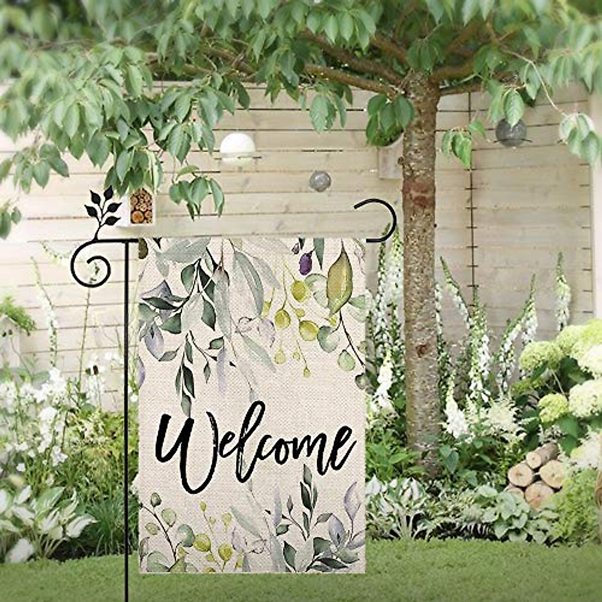 CROWNED BEAUTY Spring Floral Welcome Garden Flag 12×18 Inch Small Vertical Double Sided Seasonal Outside Wedding Décor for Yard Farmhouse CF097-12