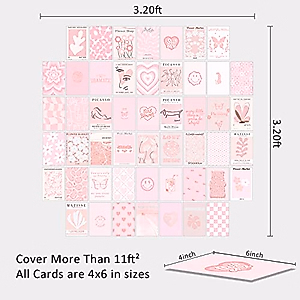 wall67 Pink Room Decor Aesthetic,Pink Wall Collage Kit Posters for Room Aesthetic Posters Prints,Pink Aesthetic Dorm Room Decor for Teen Girl (50pcs 4x6 inch