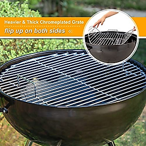 Sophia & William 22-inch Kettle Charcoal Grill with Thicken Chromeplated Grate, High-capacity Ash Catcher for Outdoor Picnic BBQ Patio Camping, Black