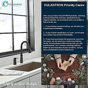 Oulantron High Arc Pull Down Sprayer Kitchen Faucet Single Handle Kitchen Faucets 2 Hole Matte Black Commercial Kitchen Sink Faucet Pull Out Kitchen Sink Faucet