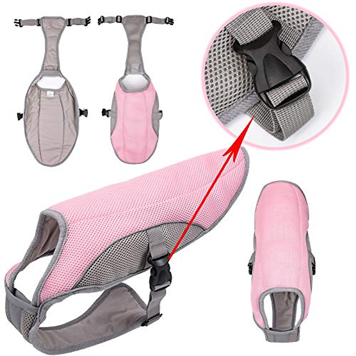 Dog Cool Vest Instant Cooling Clothes Summer Pet Breathable Mesh Instant Cooling Absorb Water and Evaporate Quickly Dogs Cool Jacket with Reflective Strip for Puppy Small Medium and Large Breed Dogs