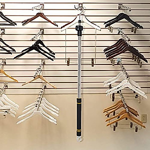 Greeily Clothes Hanger Reaching Hook Telescopic Adjustment it is Light and can Extend from 37" to 65" with 4.7 "Hook and Sponge Handle.Multifunctional Hook Rod for Hanging Lights, Clothing.